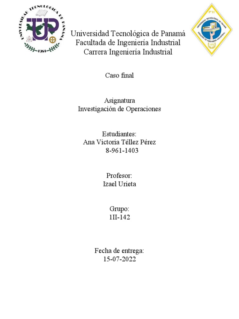 Caso 1 Final de Investigacion de Operaciones | PDF | Vehículos ...