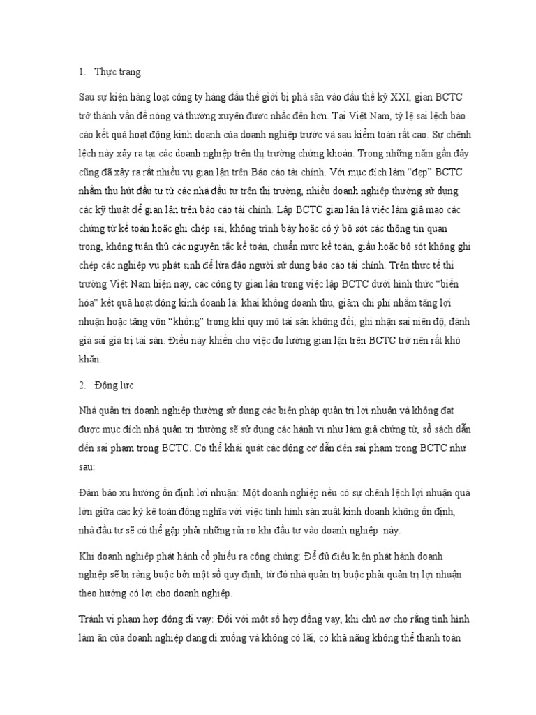 gian lận BCTC | PDF