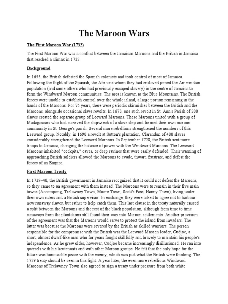 The Maroon Wars | PDF | African Diaspora | Slavery