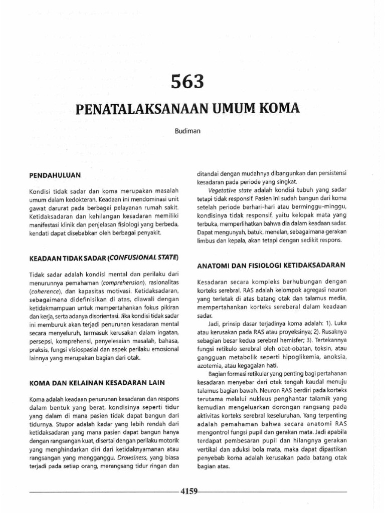 563 Penatalaksanaan Umum Koma | PDF