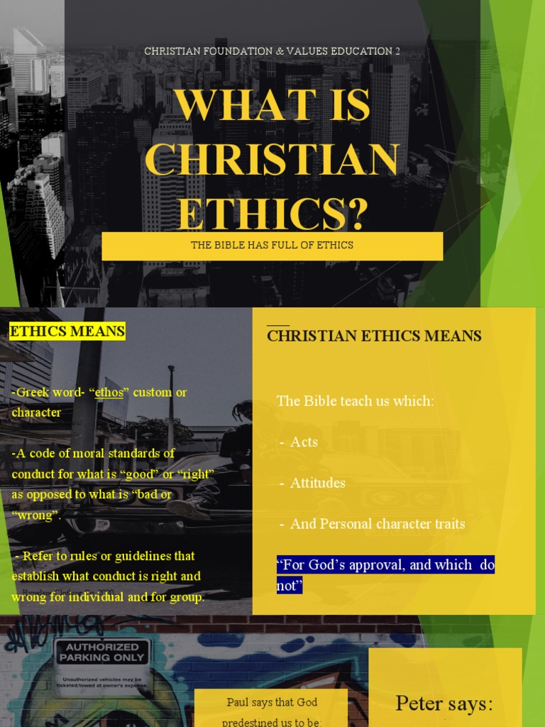 What Is Christian Ethics?: Christian Foundation & Values Education 2 ...