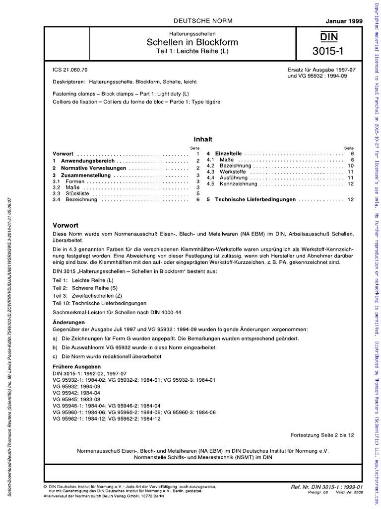 Din 3015 - 1 | PDF