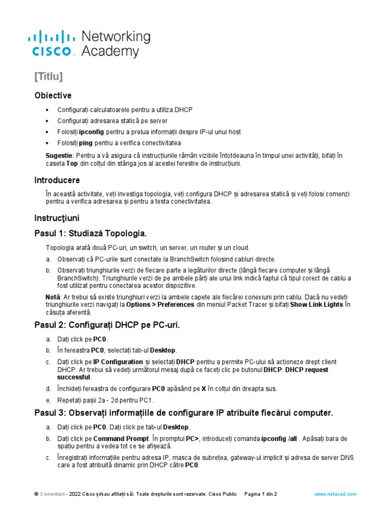 Packet Tracer Lab3-4 m5 | PDF