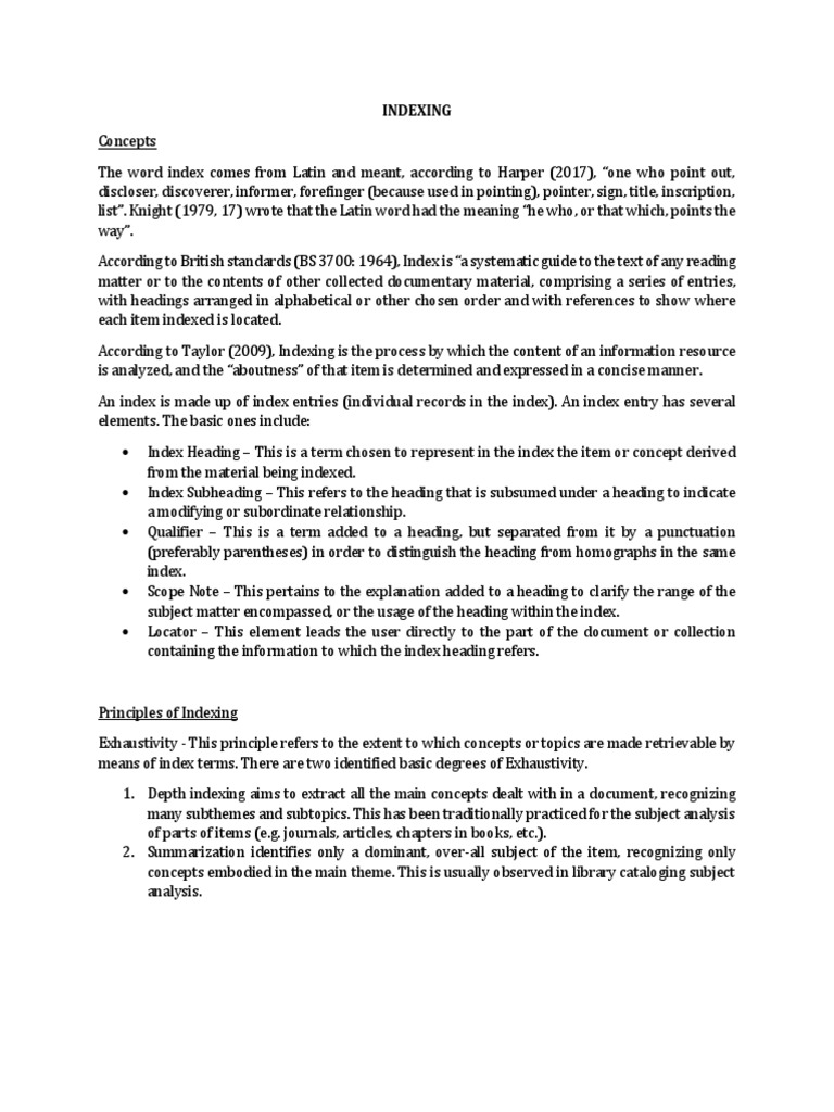Written Report - Indexing | PDF | Search Engine Indexing | Index Term