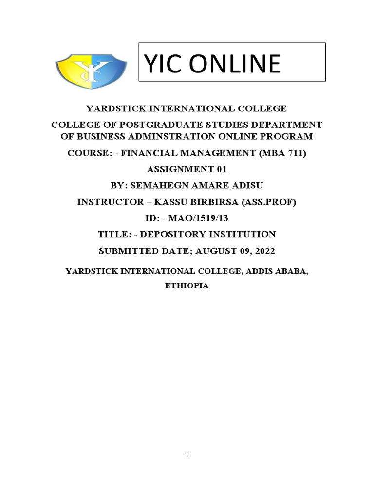 Financial Management Ass 01 | PDF | Capital Structure | Financial Capital