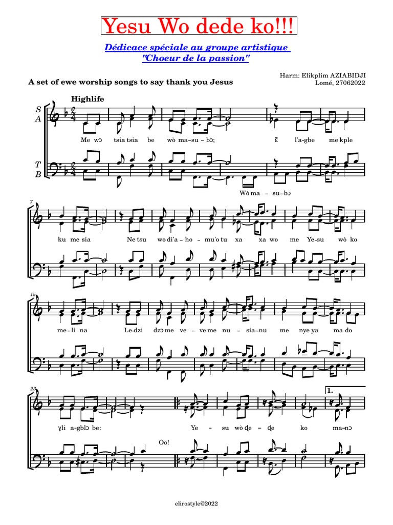 Yesu Wo Dede Ko... | PDF