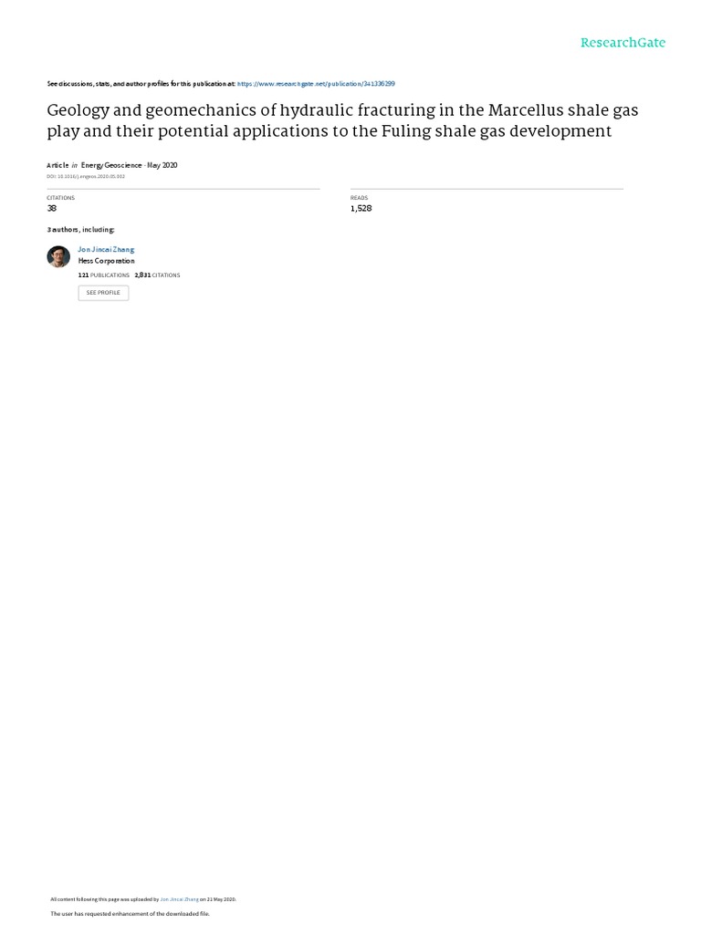 Geology and Geomechanics of Hydraulic Fracturing in The Marcellus Shale ...