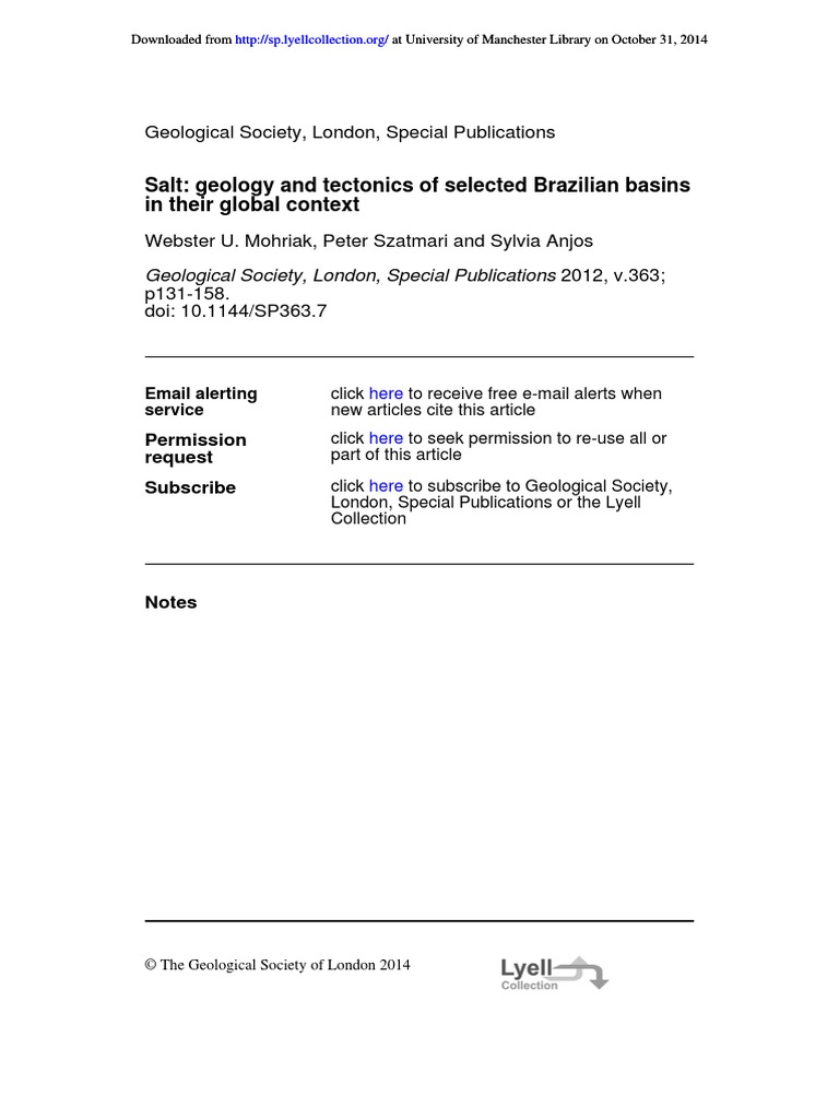 Salt Geology and Tectonics of Selected Brazilian Basins | PDF ...