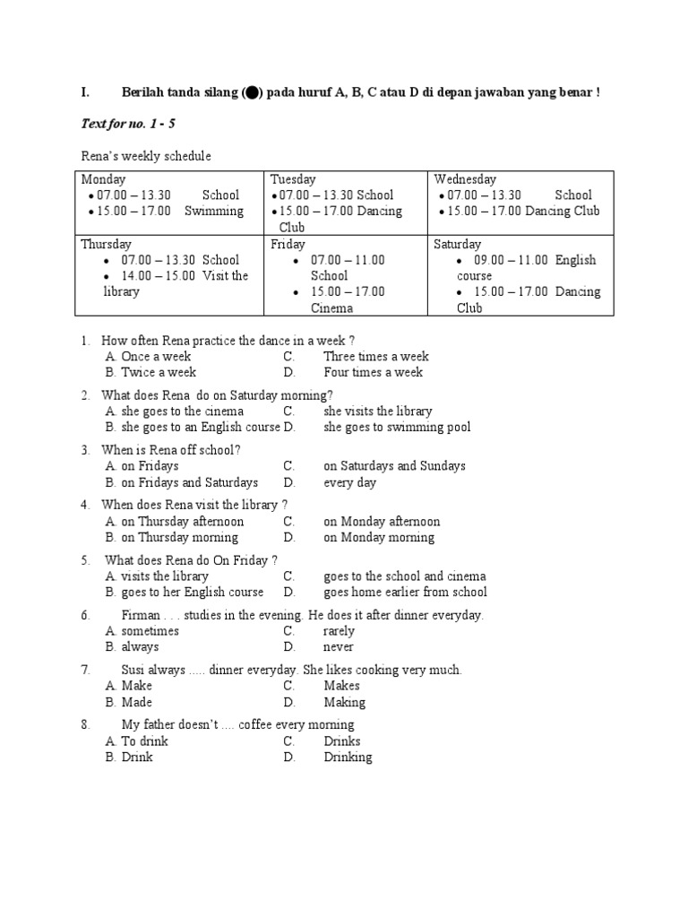 Soal PAT Bahasa Inggris KLS 8 | PDF