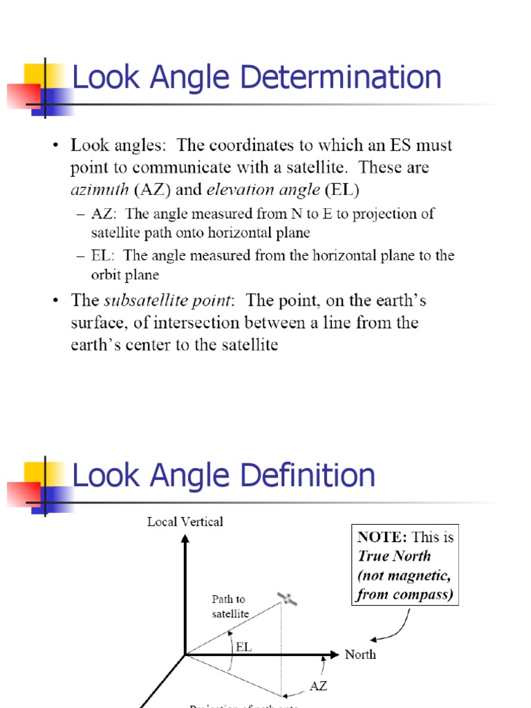 Look Angle Determination | PDF | Satellite | Eclipse