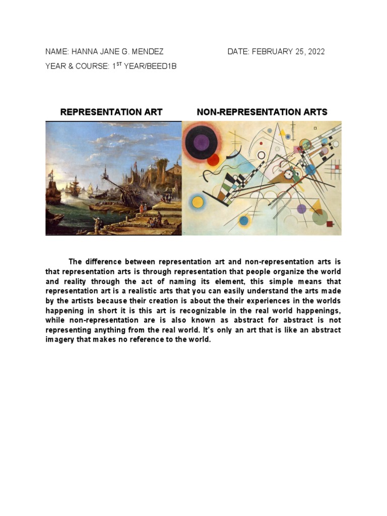 Representation vs. Non-Representation Art | PDF