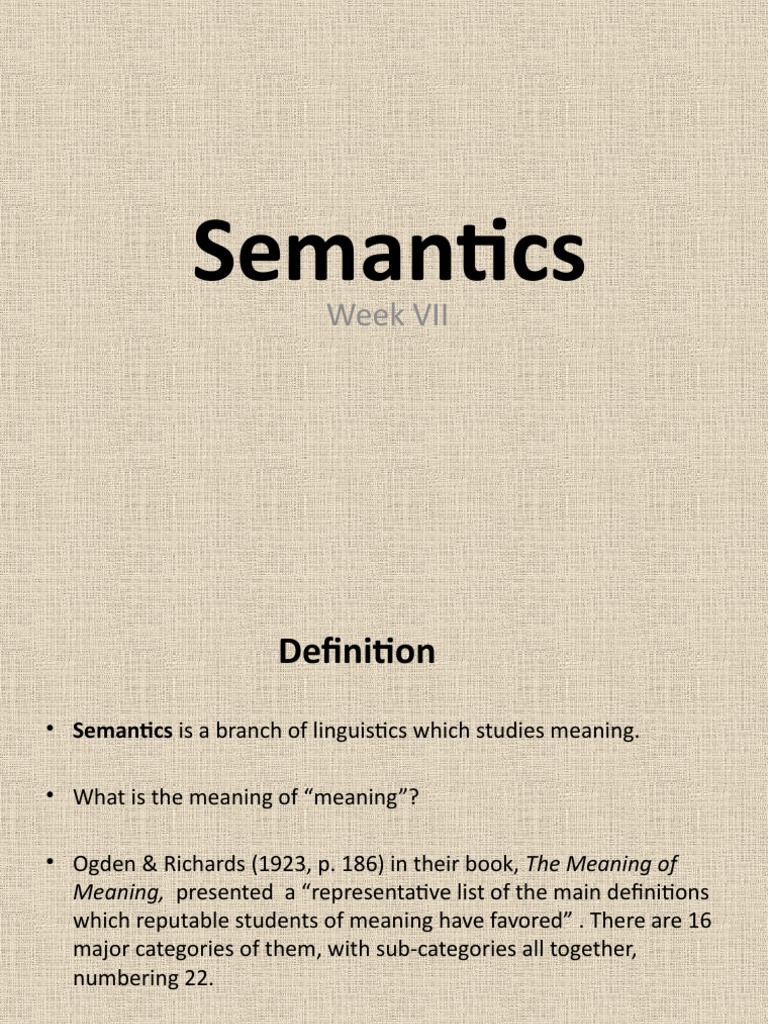 Semantics Meaning Relationships | PDF | Concept | Linguistics Semantics Meaning Relationships | PDF | Concept | Linguistics