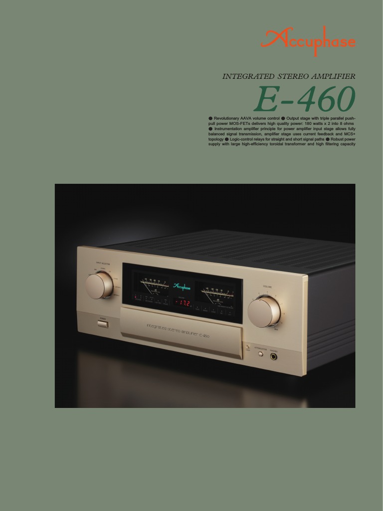 Accuphase E-460 Integrated Amplifier High-End Model | PDF