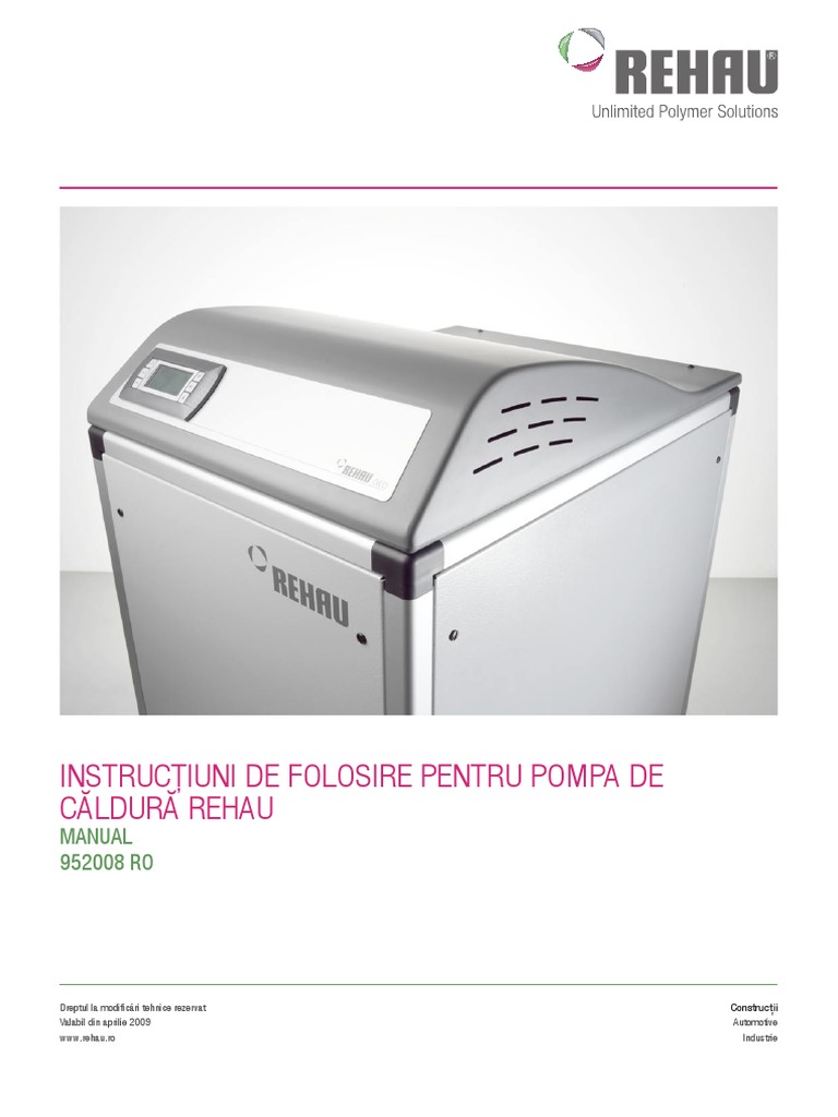 Manual de Utilizare Pompe de Caldura REHAU | PDF