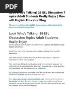 62 Topics For "Free Talk" Spoken English Lessons | PDF | English ...