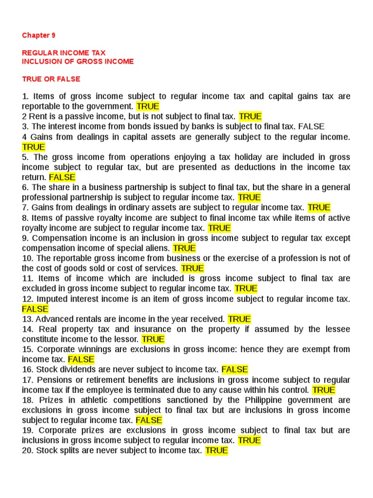 Banggawan Exercises | PDF | Gross Income | Taxes