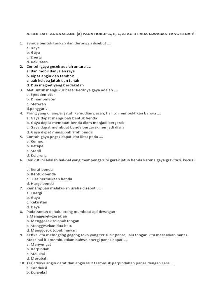 Soal UAS Kelas 4 IPA | PDF