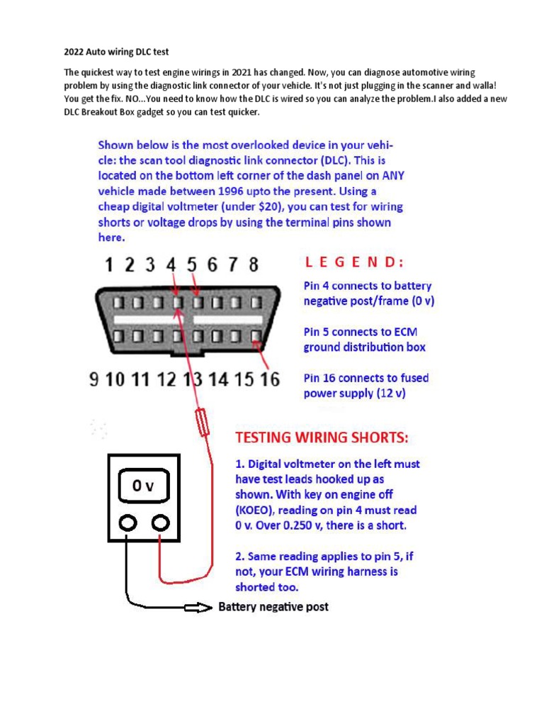 2022 Auto Wiring DLC Test | PDF | Voltage | Electrical Connector