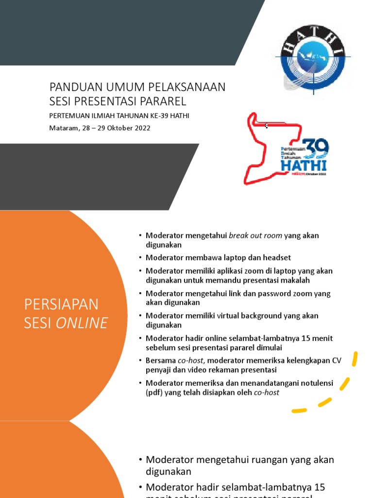 Panduan Umum Pelaksanaan Sesi Presentasi Pararel PIT 39 HATHI | PDF | Seni | Komputer