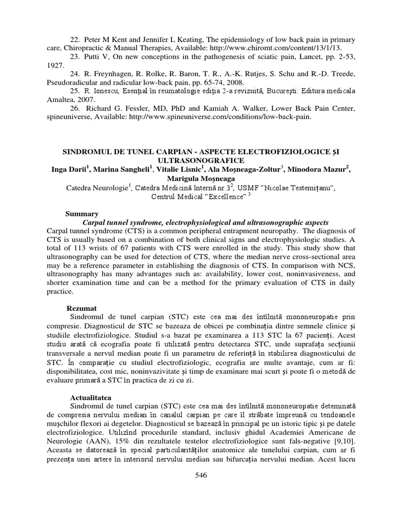 Sindromul de Tunel Carpian | PDF