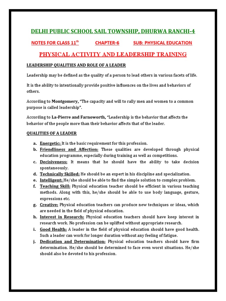 Physical Acitivity and Leadership Training | PDF | Leadership | Hiking