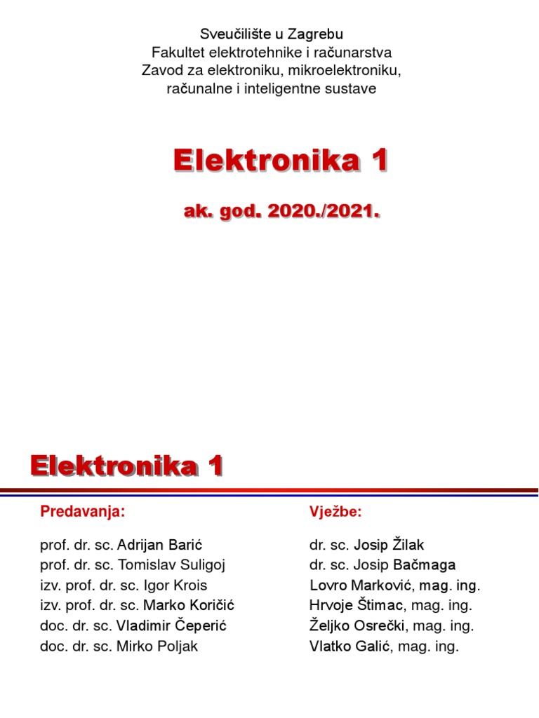 Elektronika 1 - o Predmetu | PDF