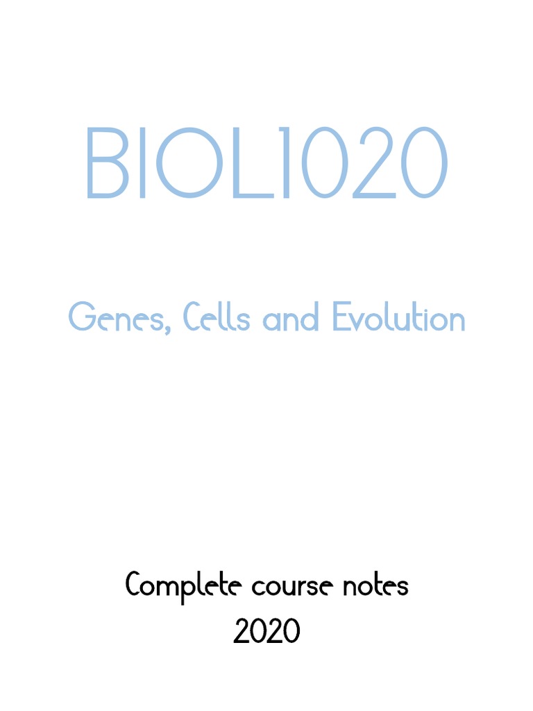 BIOL1020 Notes | PDF | Mitosis | Adenosine Triphosphate