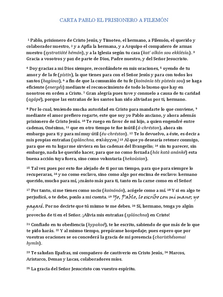 Carta A Filemón | PDF | Jesús | eucaristía