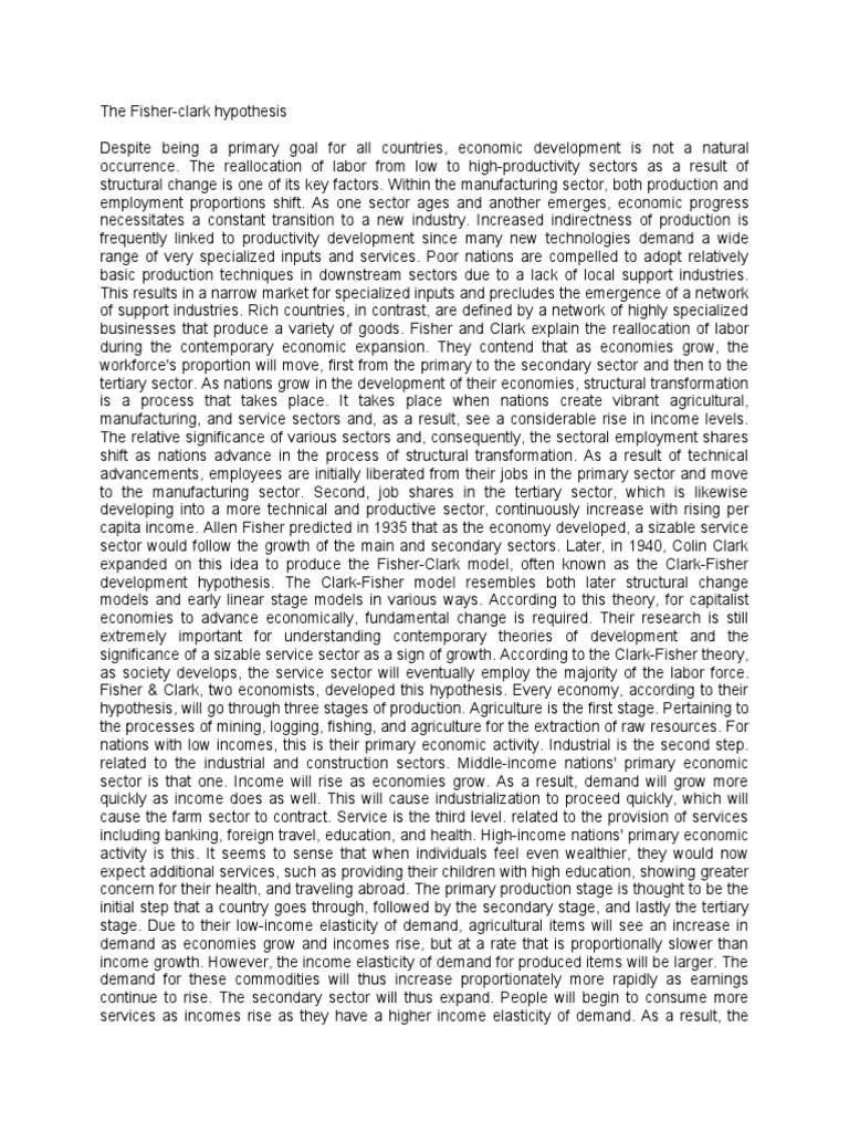 Clark-Fisher Model of Economic Development | PDF | Labour Economics ...
