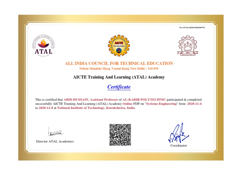 ATAL FDP Certificate | PDF