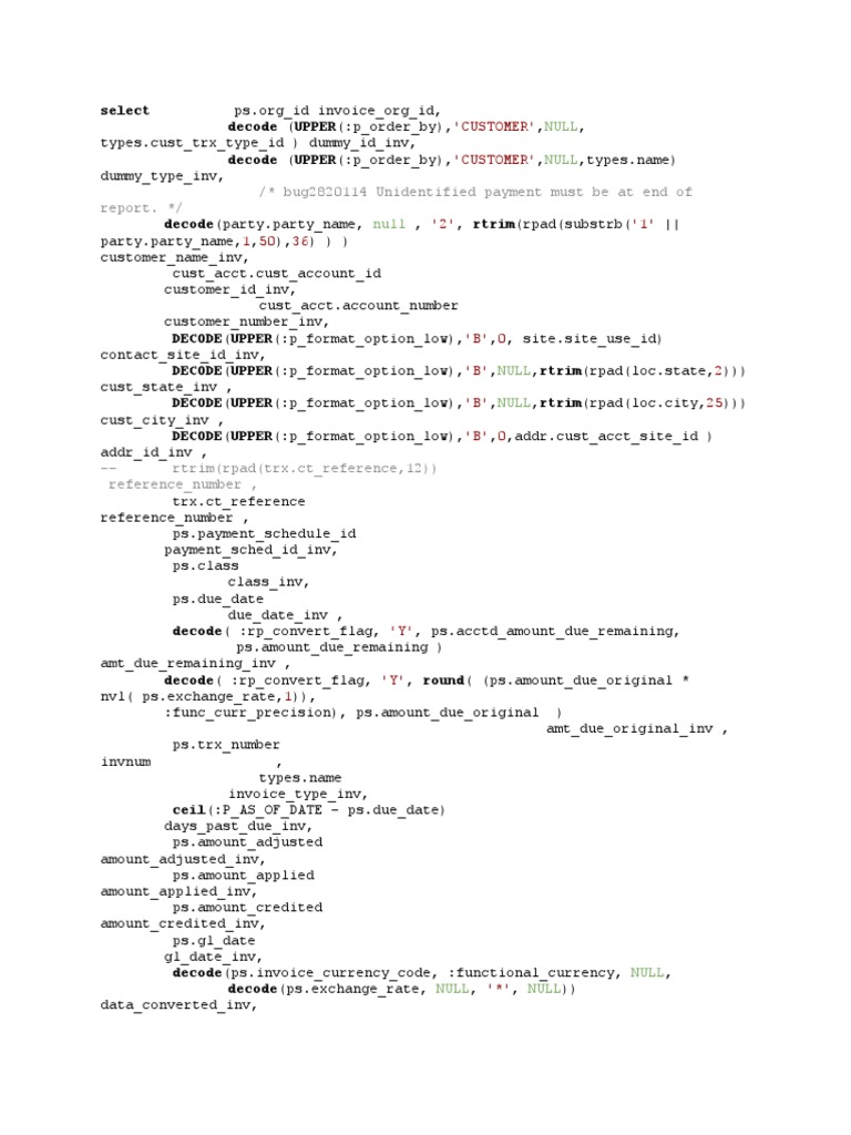 R1-TP 1 - Aging - 4 Buckets Report AvKare - SQL Review - 2021 | PDF | Sql | Databases