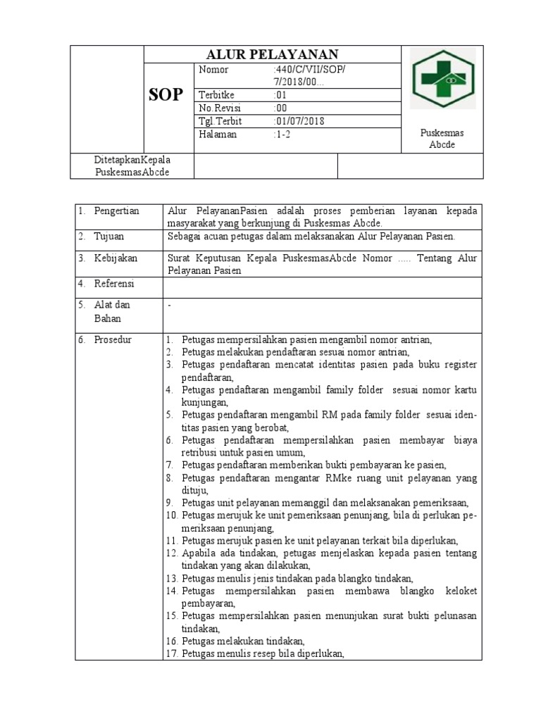 SOP Alur Pelayanan | PDF
