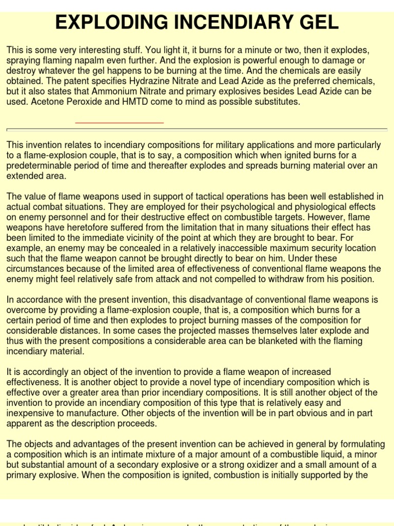 Exploding Incendiary Gel - Mad Abe | PDF | Explosion | Combustion