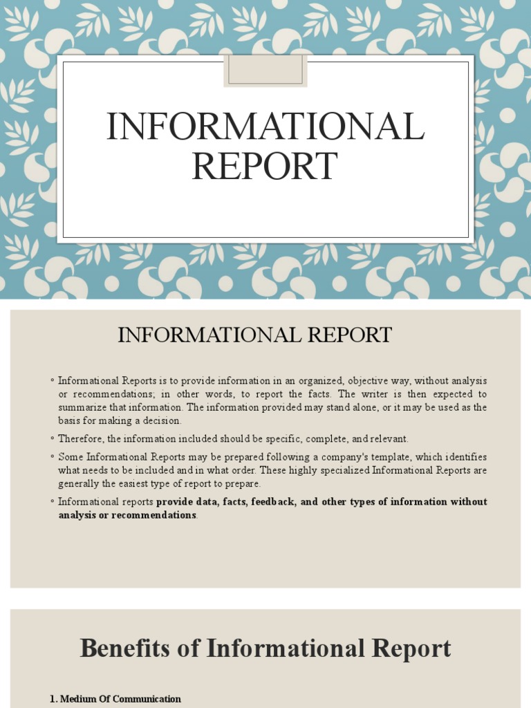 Informational Reports | PDF | Information | Insurance