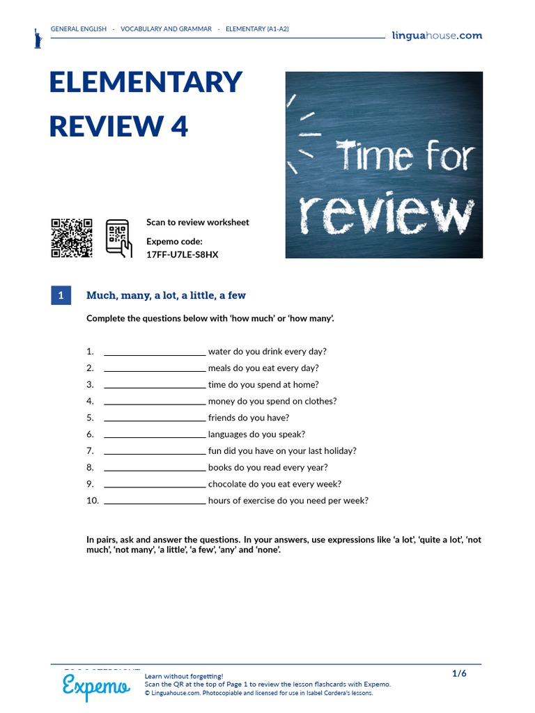 Elementary Review 4 American English Teacher Ver2 | PDF | Adverb | Linguistics