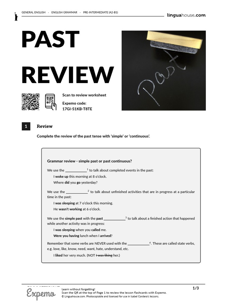 Past Review American English Teacher Ver2 BW | PDF | Linguistics | Grammar