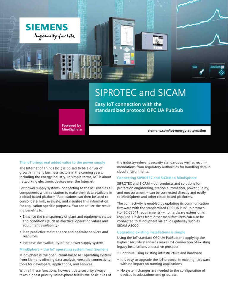 Siprotec and Sicam: Easy Iot Connection With The Standardized Protocol ...