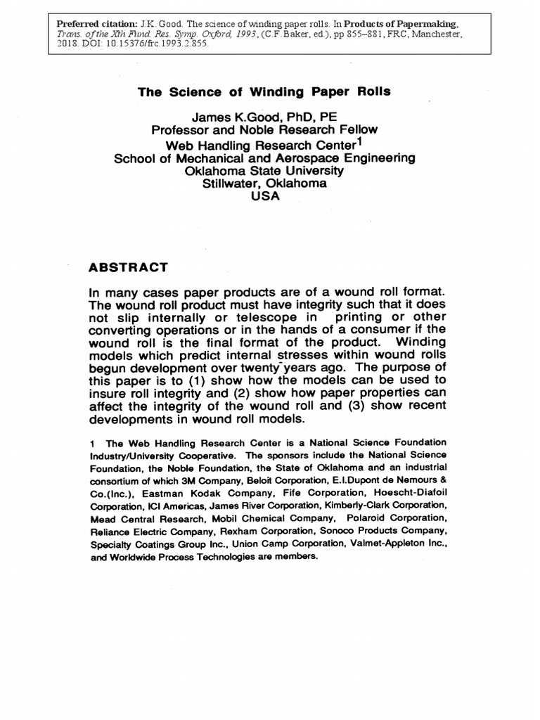 The Science of Winding Paper Rolls | PDF | Young's Modulus | Stress ...