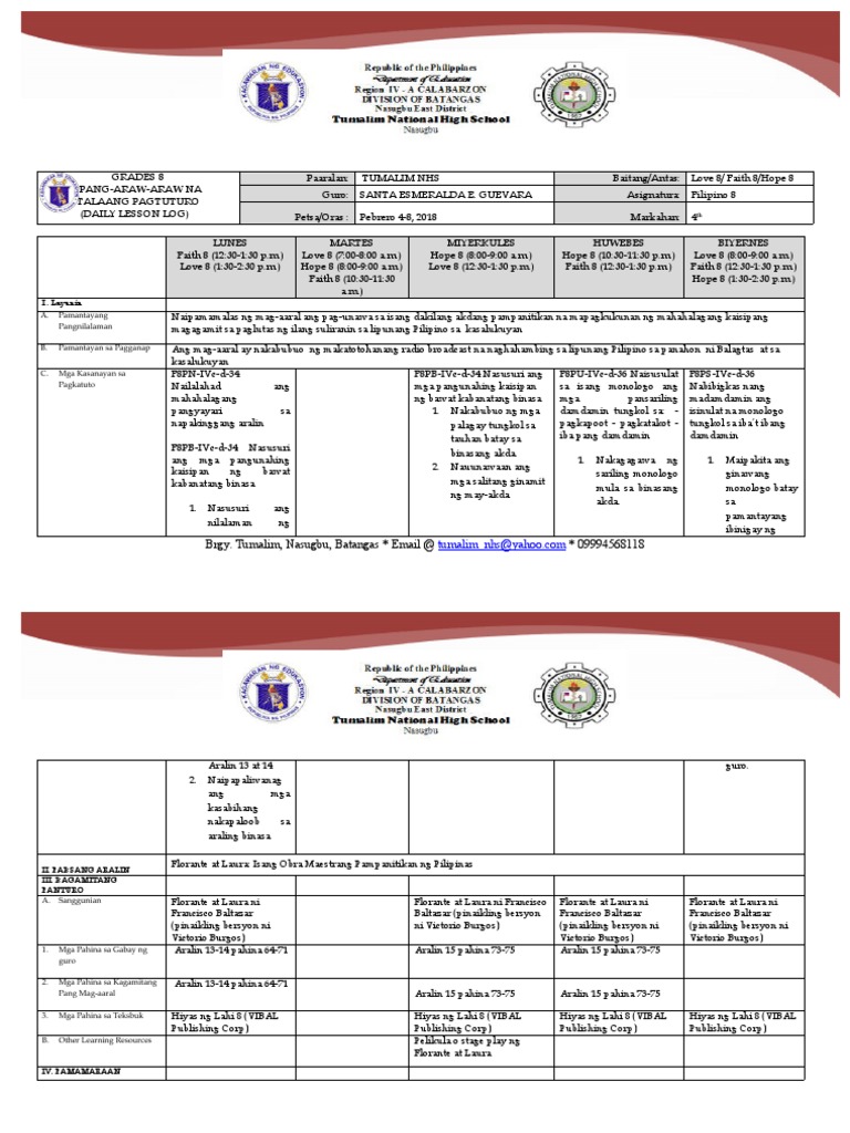 DLL - 4th QUARTER - 4 | PDF