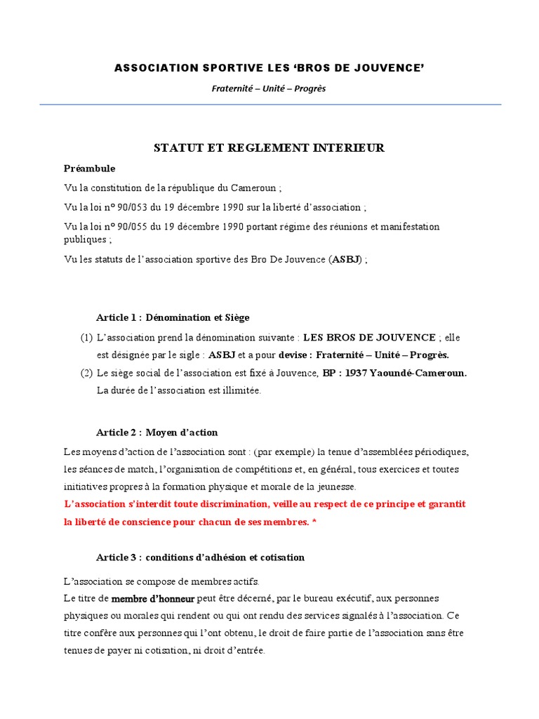 Association Sportive Des Bro de Jouvence (Asbj) | PDF | la communication