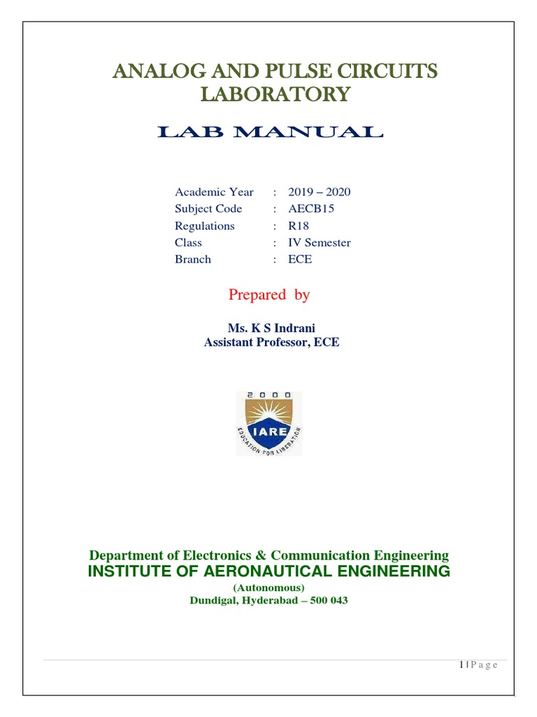 Edited Apc Lab Manual | PDF | Amplifier | Electronic Oscillator