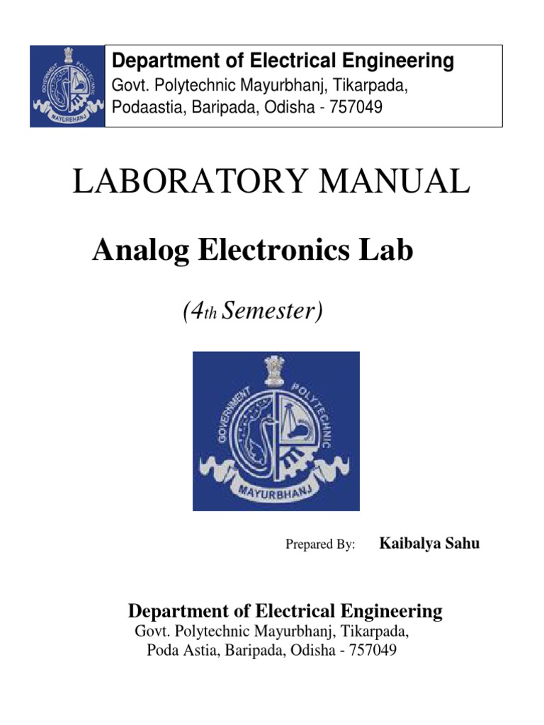 Analog Electronics Lab Manual | PDF | Rectifier | Amplifier