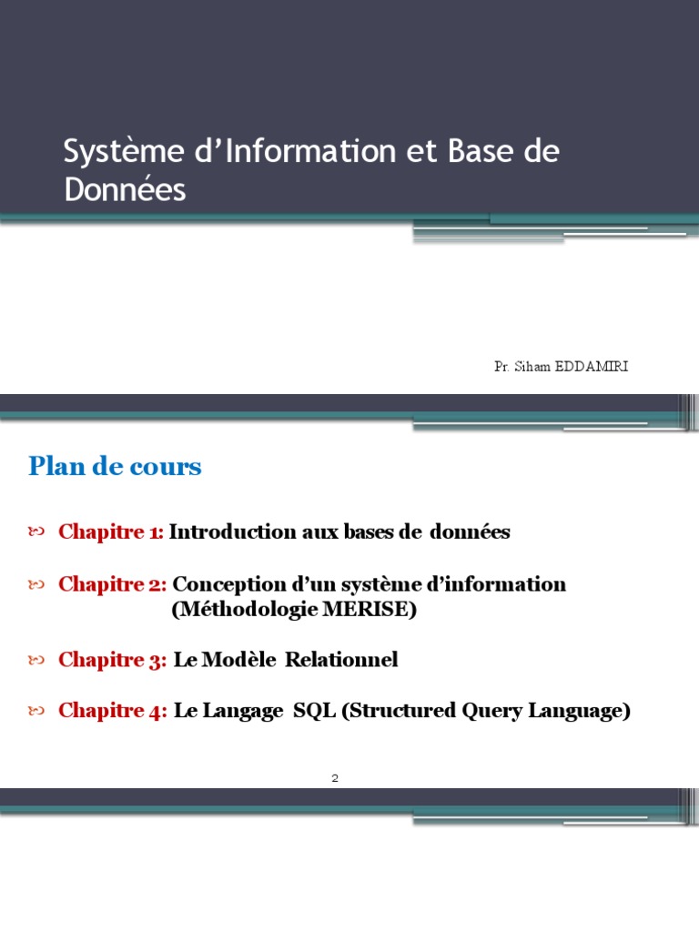 Introduction aux Bases de Données PDF | PDF | Bases de données | Base ...