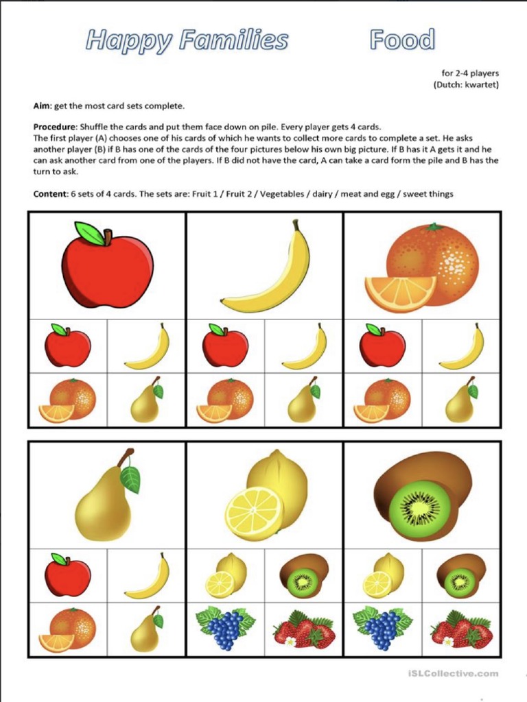Happy Families Food | PDF