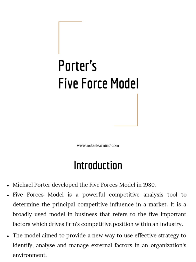 Porter Five Force Model | PDF | Profit (Economics) | Economies