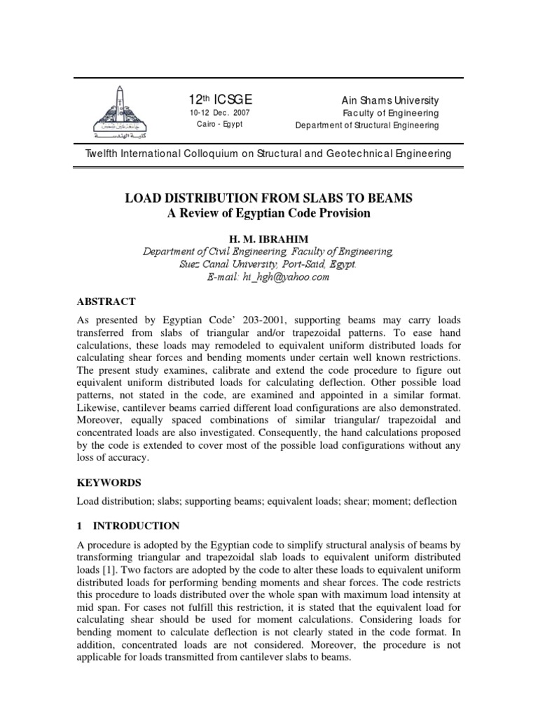 Load Distribution from Slabs to Beams | PDF | Bending | Beam (Structure)