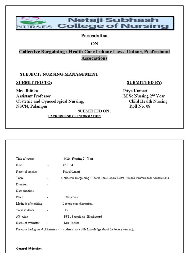 Navigating Complex Issues in Nursing: A Presentation on Collective ...