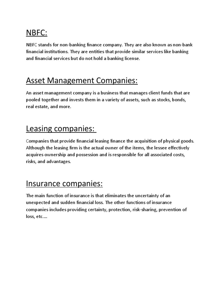 NBFC | PDF | Finance & Money Management