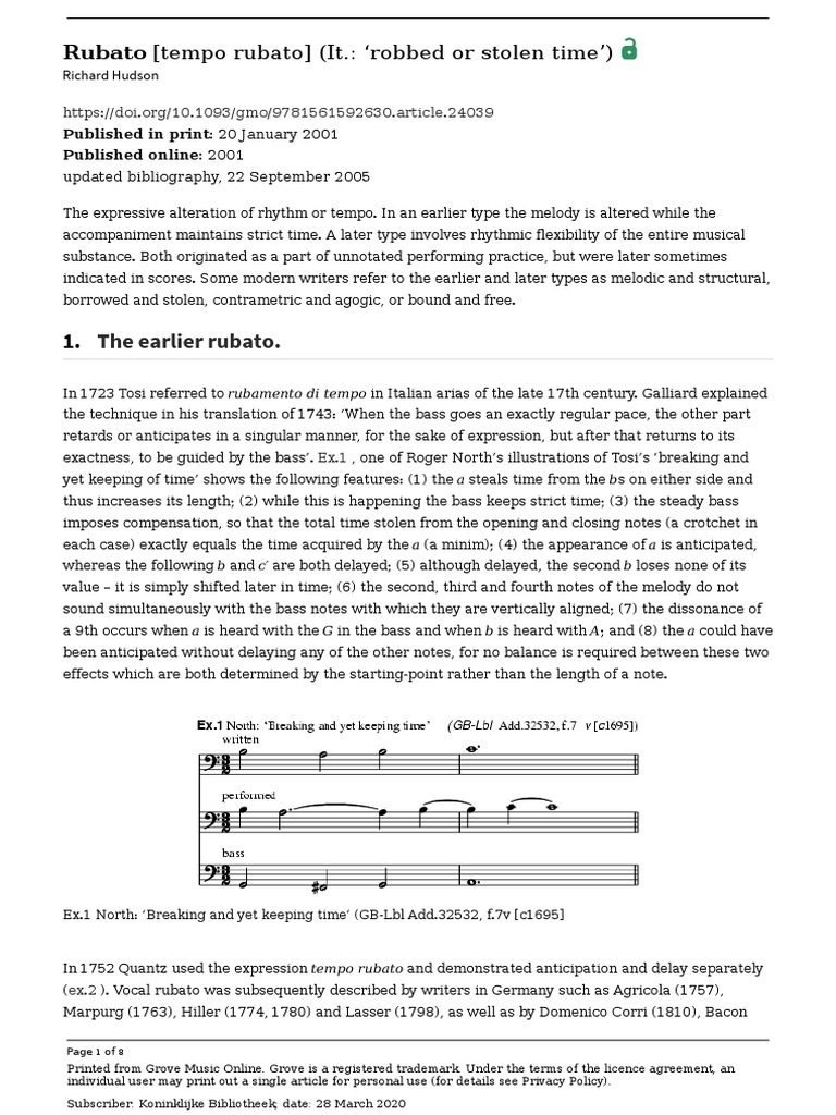 Understanding Tempo Rubato in Music | PDF | Musical Compositions ...