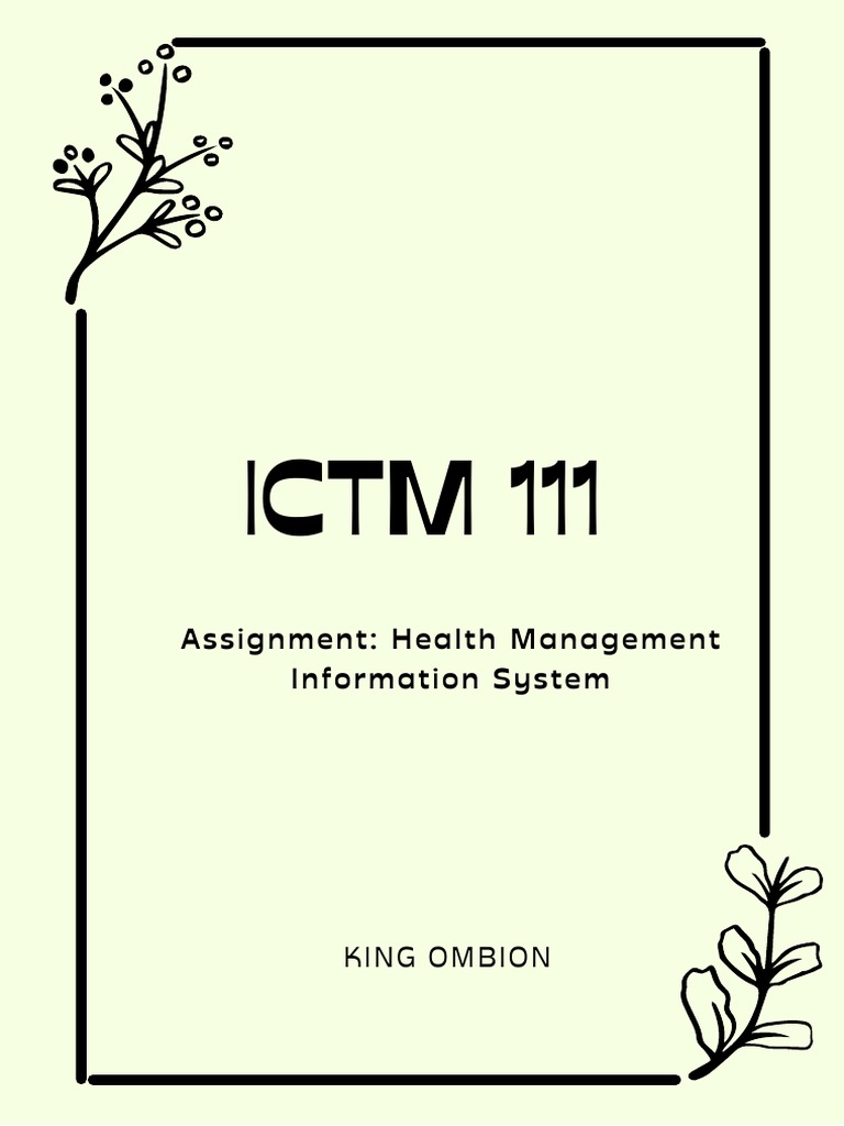 Ictm Hmis | PDF | Health Care | Information System